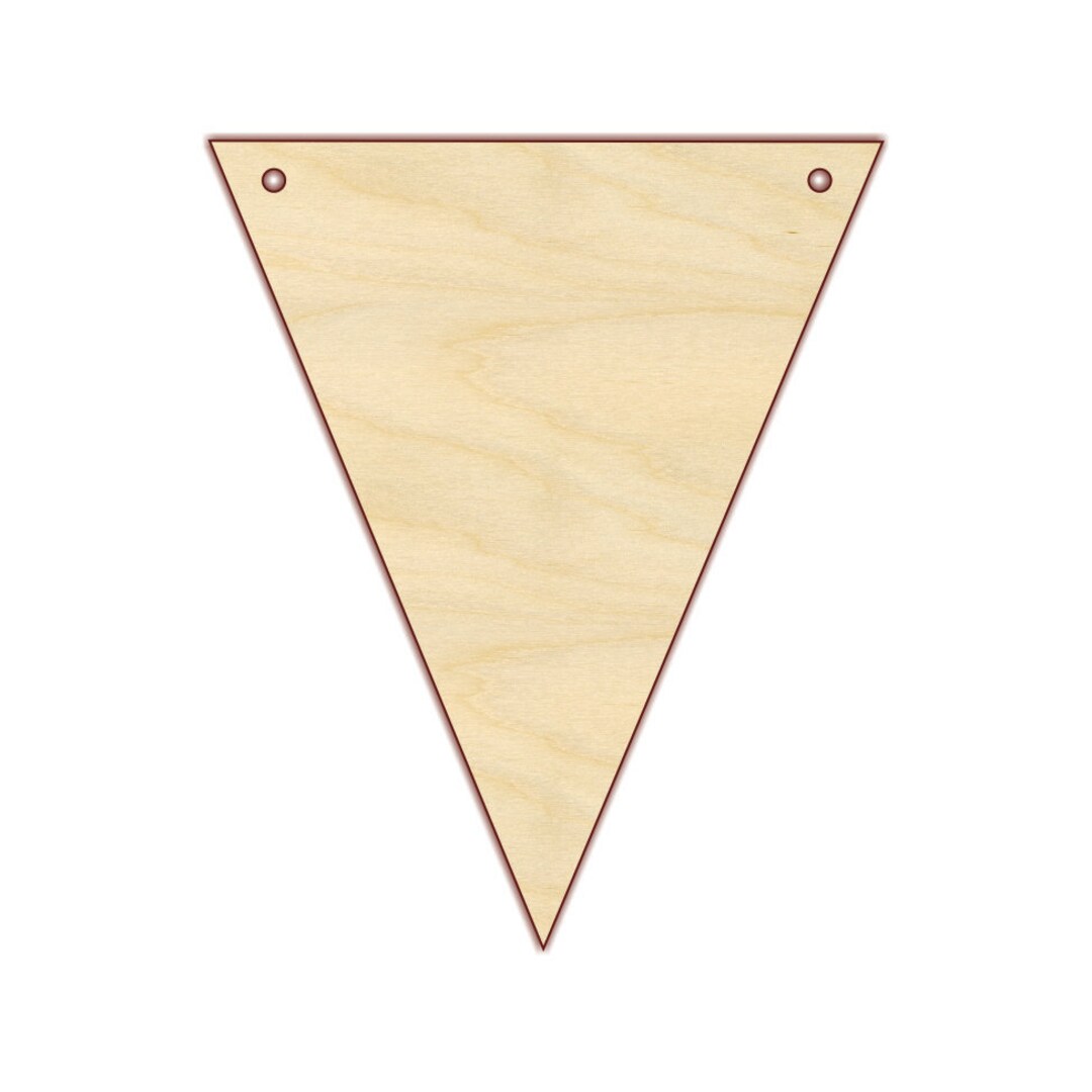 Pennant Wood Cut Out - 170171 - Unfinished Wood, Various Sizes, Sports ...