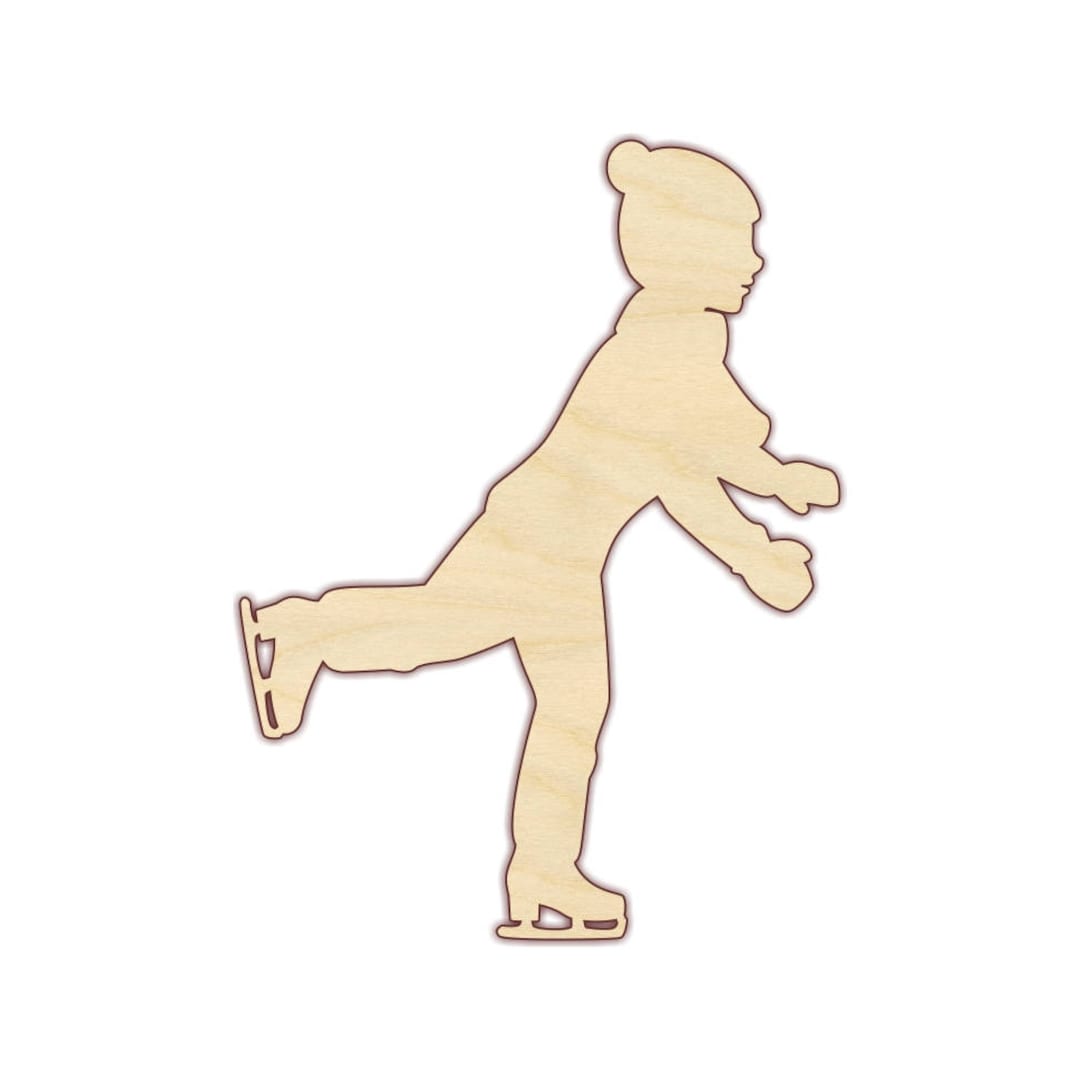 Ice Skater - Wood Cutout - Unfinished Wood - Etsy