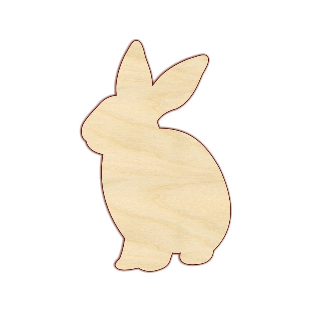 Hare Bunny Rabbit Wood Cutout Door Hanger - Wooden Hare - Easter Bunny ...