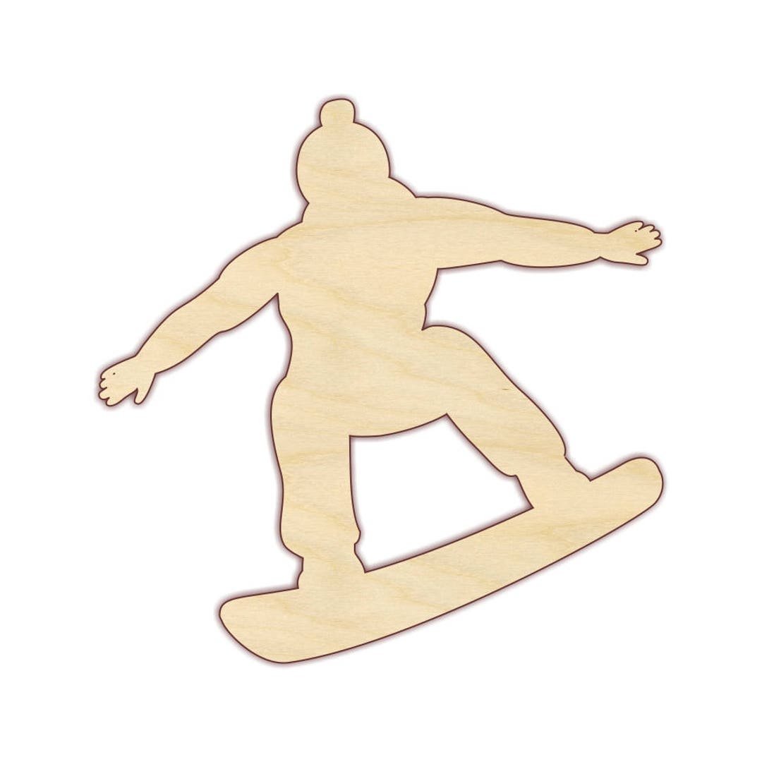 Snowboarding Wood Cutout - Unfinished Wood - 160345 - Etsy