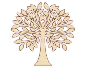 Leafy Tree 300170 Nature Cutout, Unfinished, Wood Cutout, Wood Craft ...
