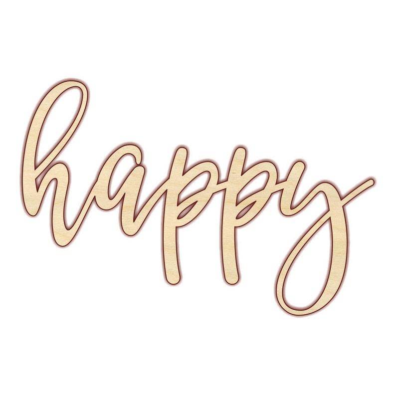 Happy - Happy Sign - Happy Wood Sign - Wood Words - Wooden Word ...