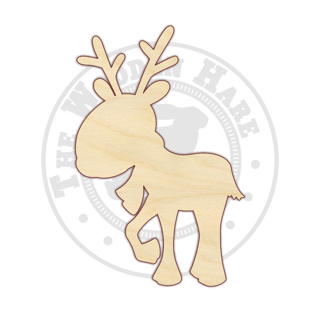 Cute Reindeer 12"-18" - Wood Cut Out - 170210 - Unfinished Wood - Etsy