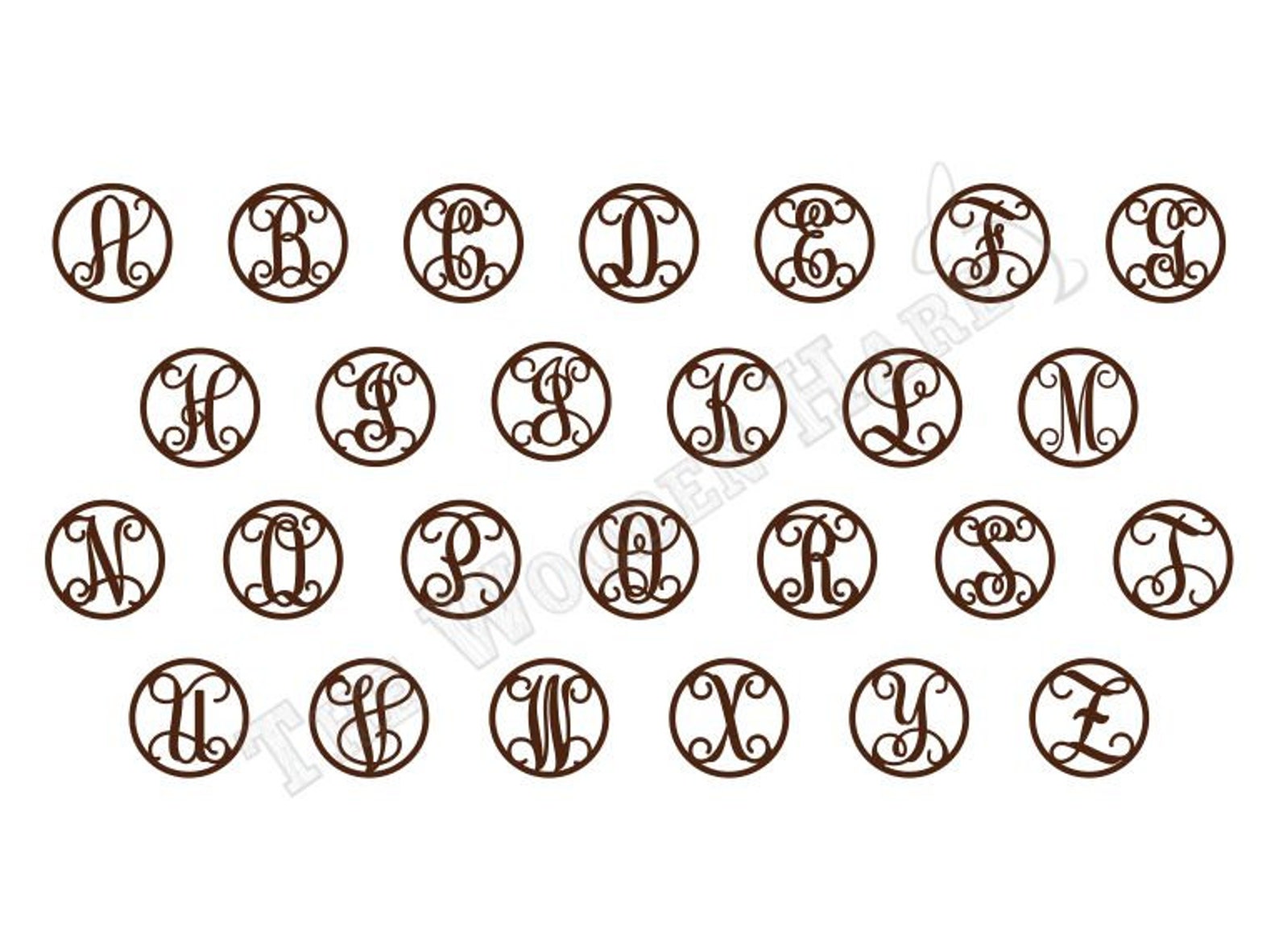 Circle Monogram Large Wood Monogram Letter | Etsy