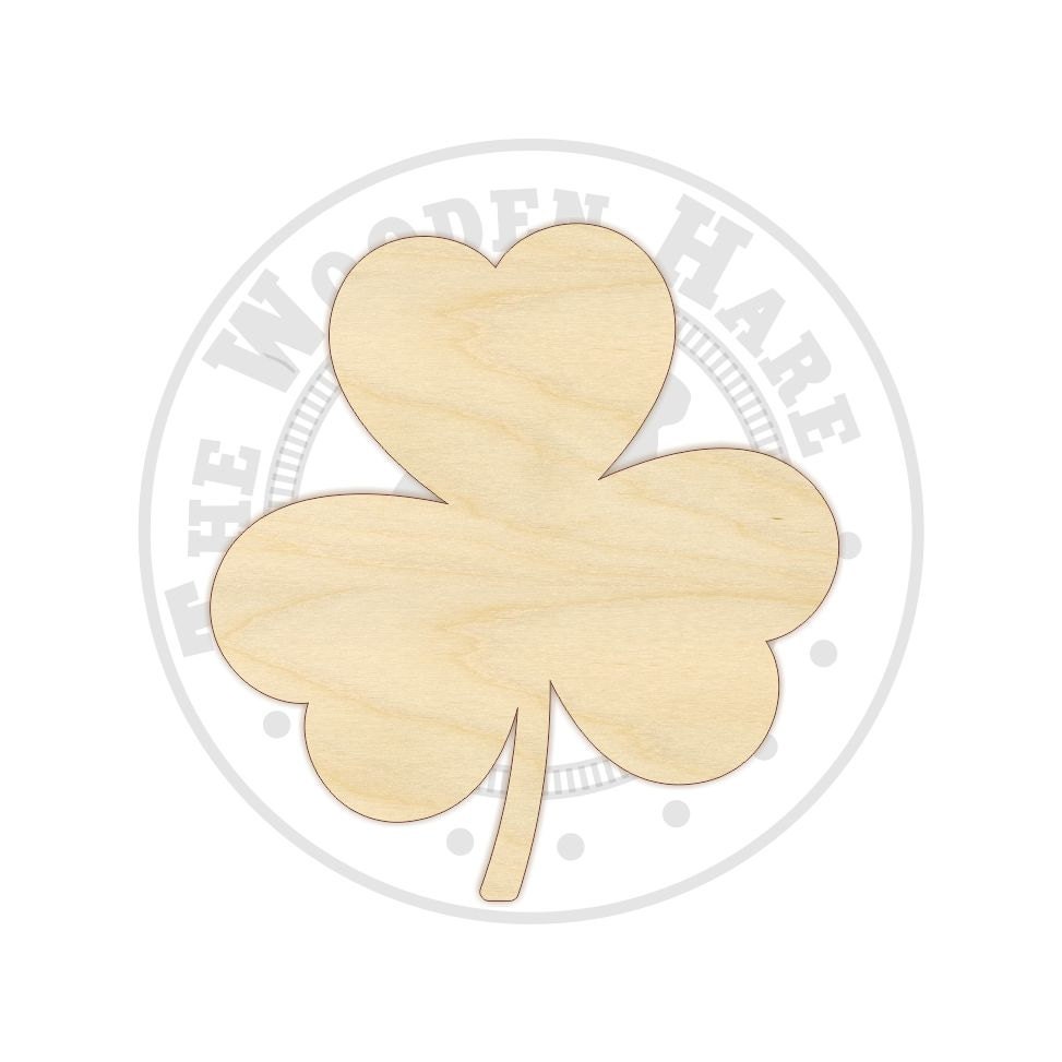 3 Leaf Clover Shape Cutout - 170253 - Unfinished Wood, Various Sizes ...