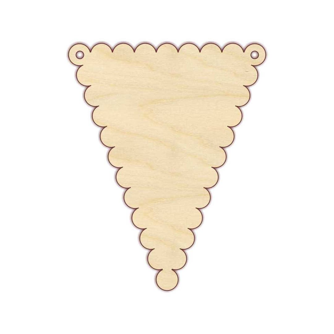 Scalloped Pennant Wood Cut Out - 170172 - Unfinished Wood, Various ...