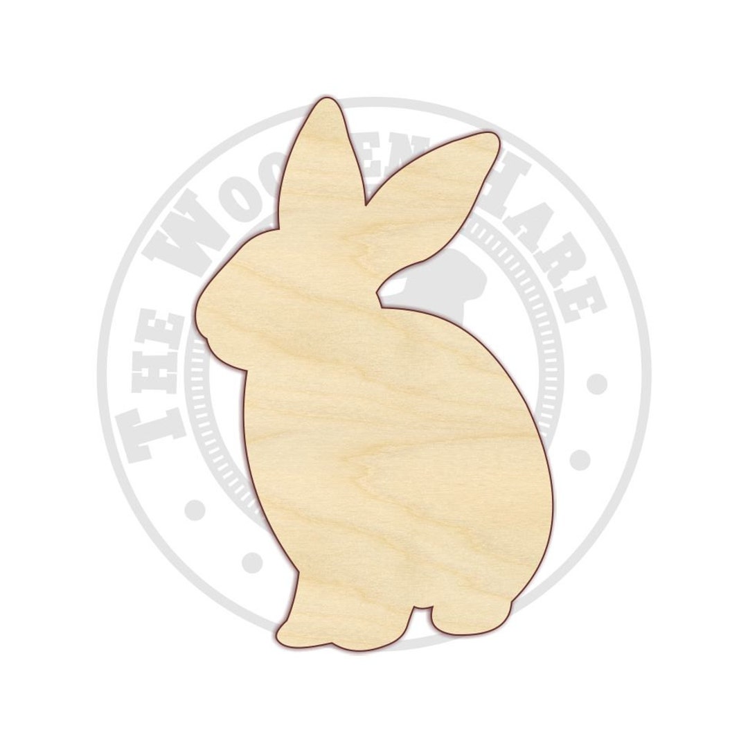 4" - 12" Bunny Rabbit Wood Cutout - 170260 - Unfinished Wood, Various ...