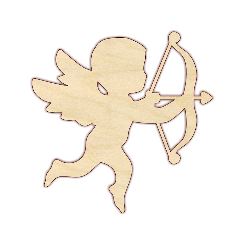 Cupid - Valentine's Day Door Hanger Wall Hanging - Unfinished Wood ...