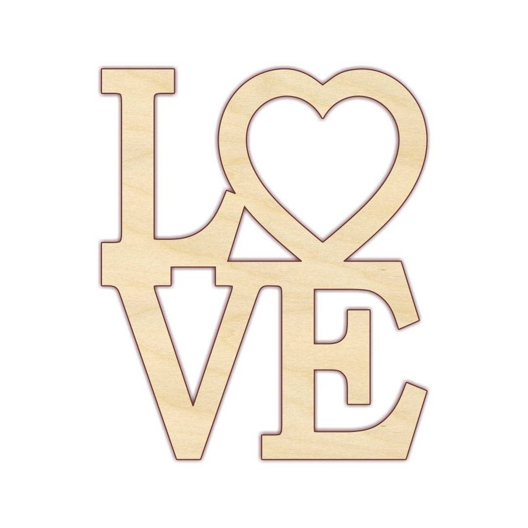 Love Wood Cutout - Unfinished Wood - 160402 - Etsy