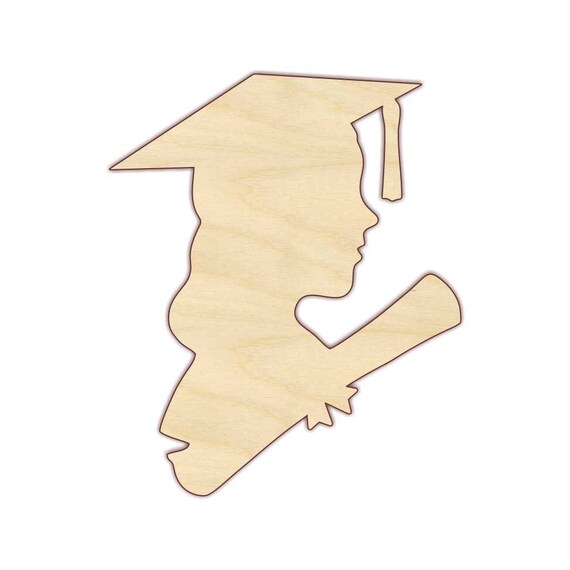 Female Graduate Graduation Woman Girl Wood Cutout - Etsy