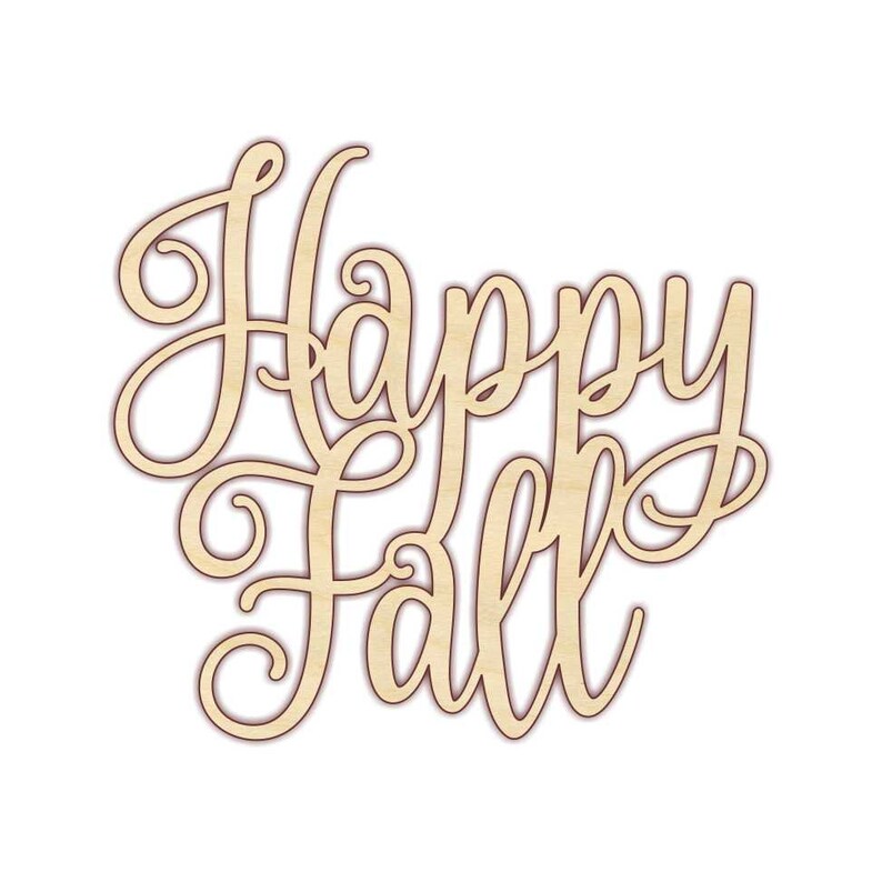 Happy Fall - Wood Cutout - Unfinished Wood - 180165 - Etsy
