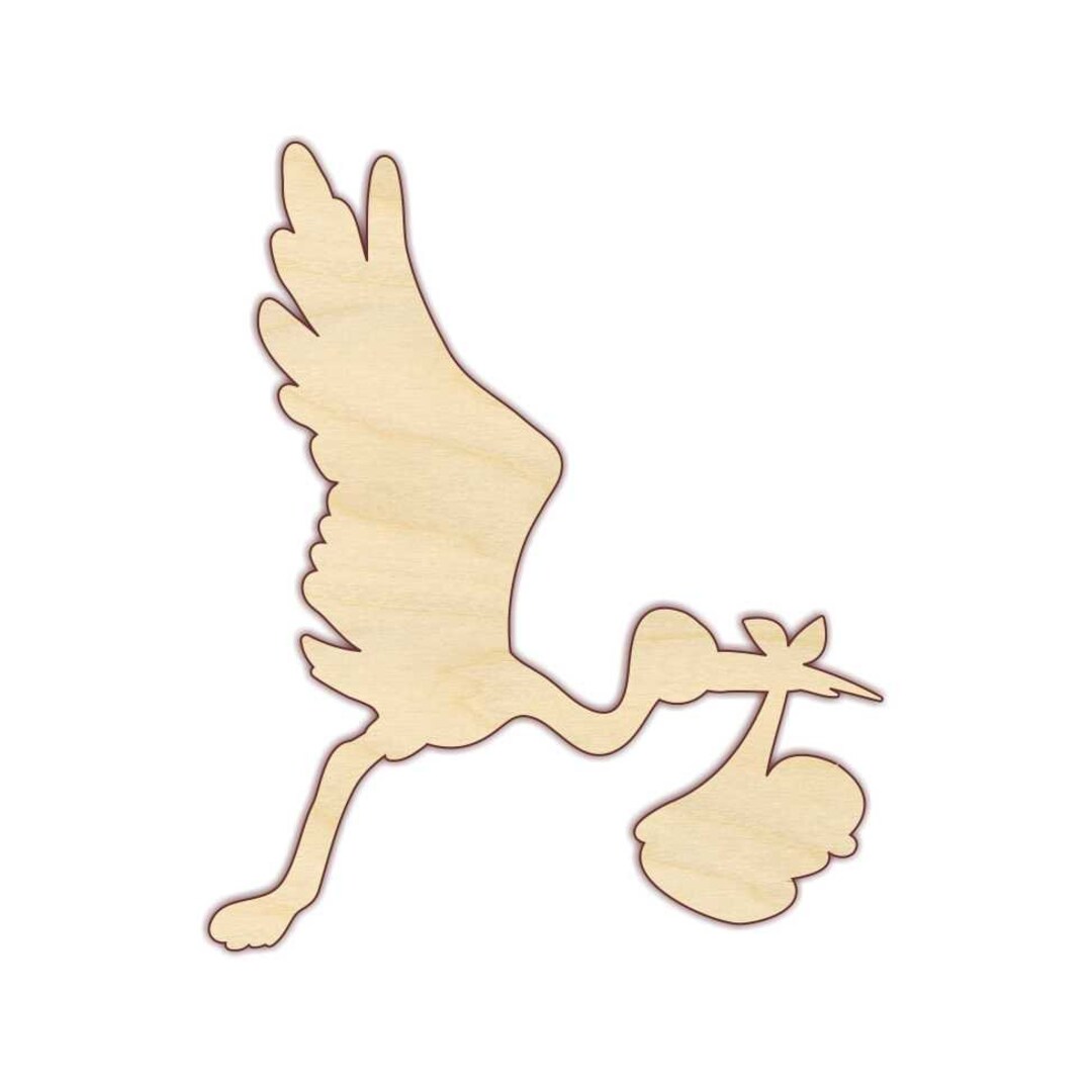 Stork Wood Cutout Unfinished Wood 170525 - Etsy