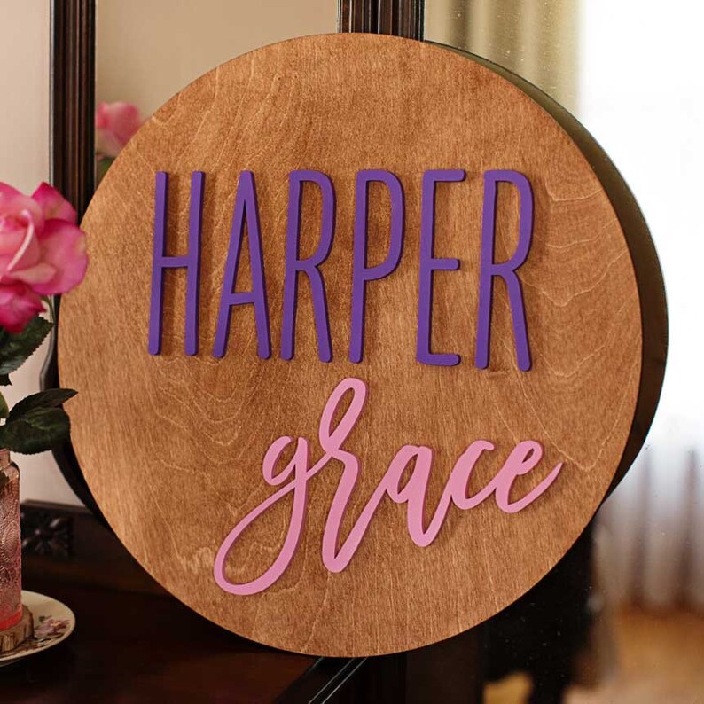 Round Name Sign Kit Nursery Decor Round Nursery Name Sign | Etsy