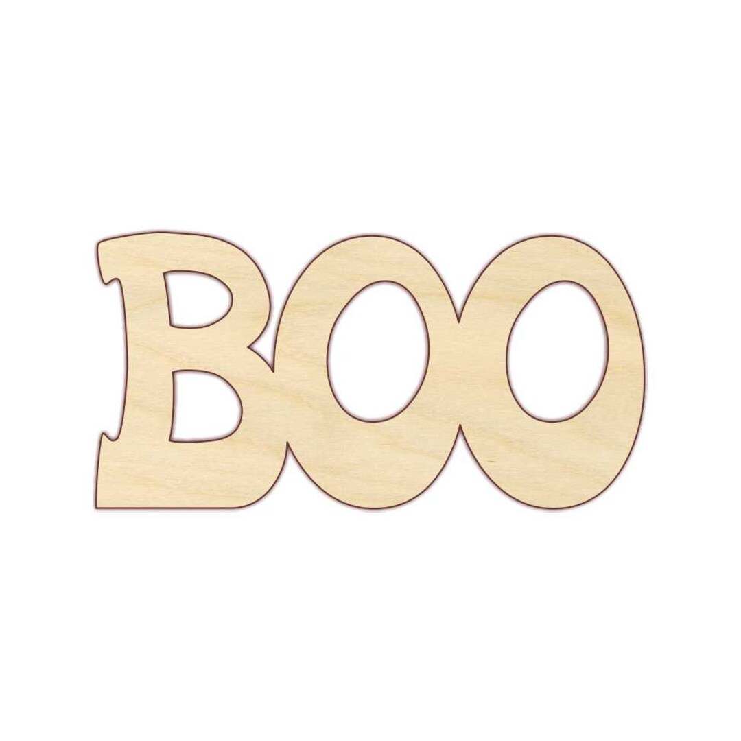 BOO Halloween Wood Cut Out 160135 Unfinished Wood, Various Sizes ...