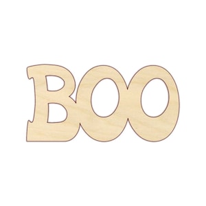 BOO Halloween Wood Cut Out - 160135 - Unfinished Wood, Various Sizes ...