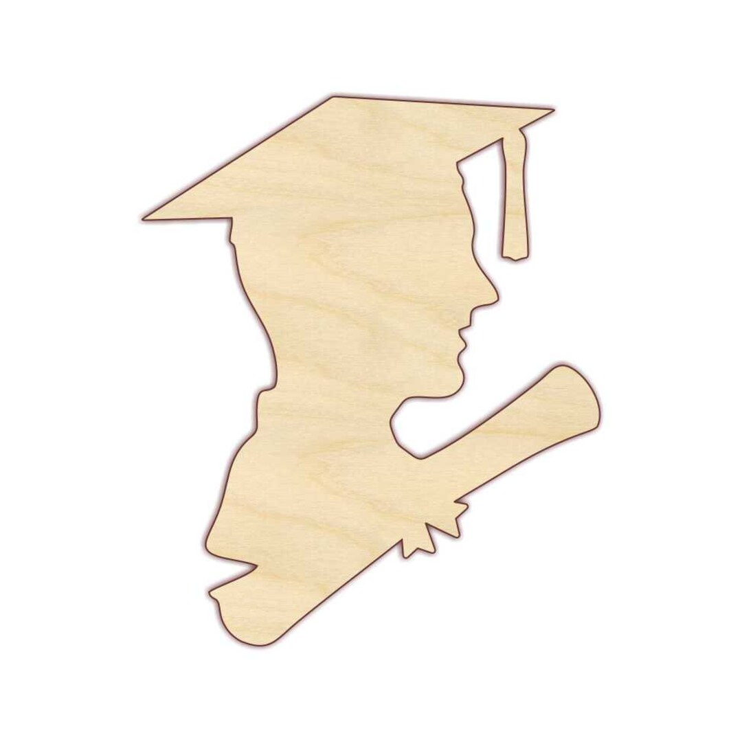 Male Graduate - Graduation - Man - Boy - Wood Cutout - Unfinished Wood ...