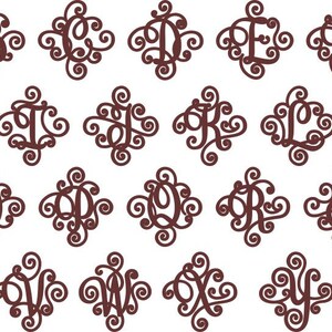 Fancy Scroll Initial Monogram - Unfinished Initial Monogram - Wooden ...
