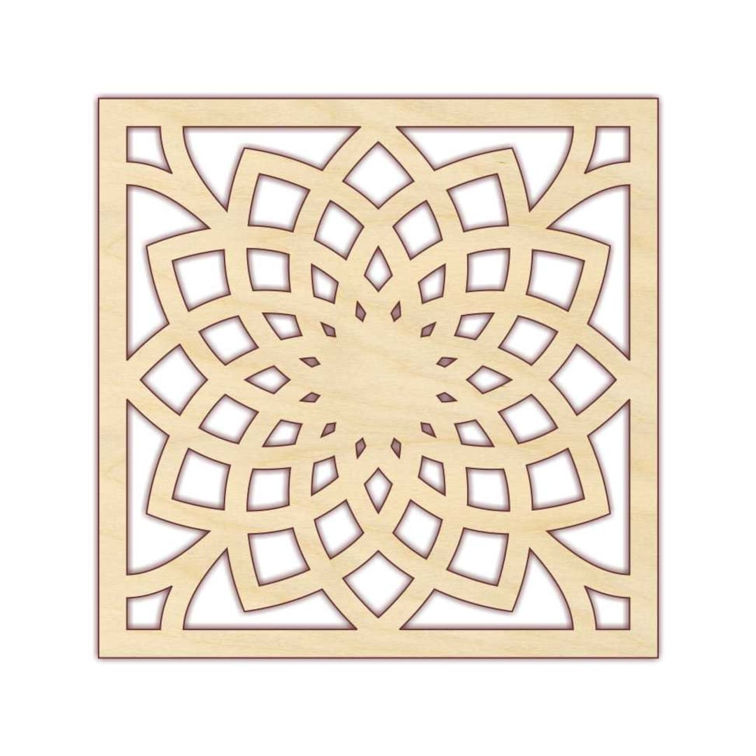 Geometric Square Design - Unfinished Wood - 170492 - Etsy