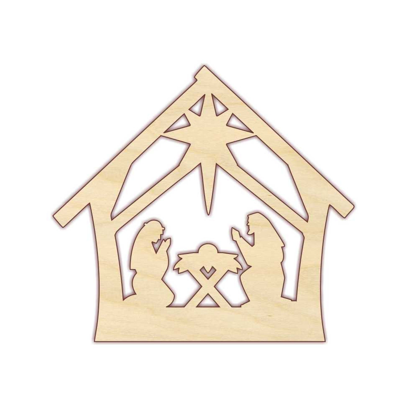 Nativity Wood Cutout Unfinished Wood 170571 - Etsy