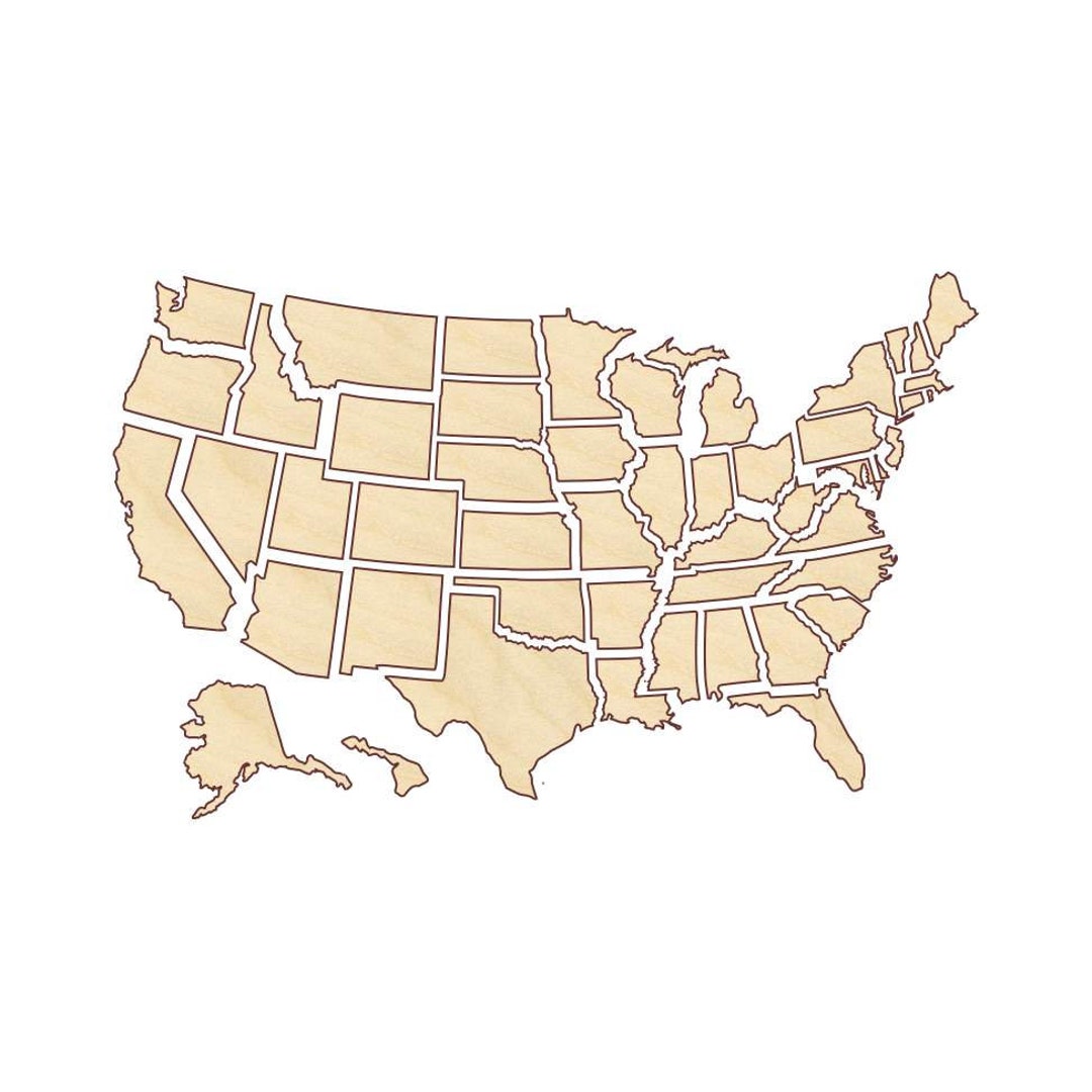 United States Map - Picture Collage Travel Map Wall Art - Wooden US ...