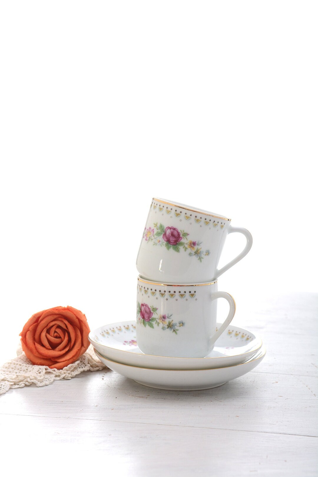 Vintage Chinese Porcelain Coffee Set of Two - Etsy