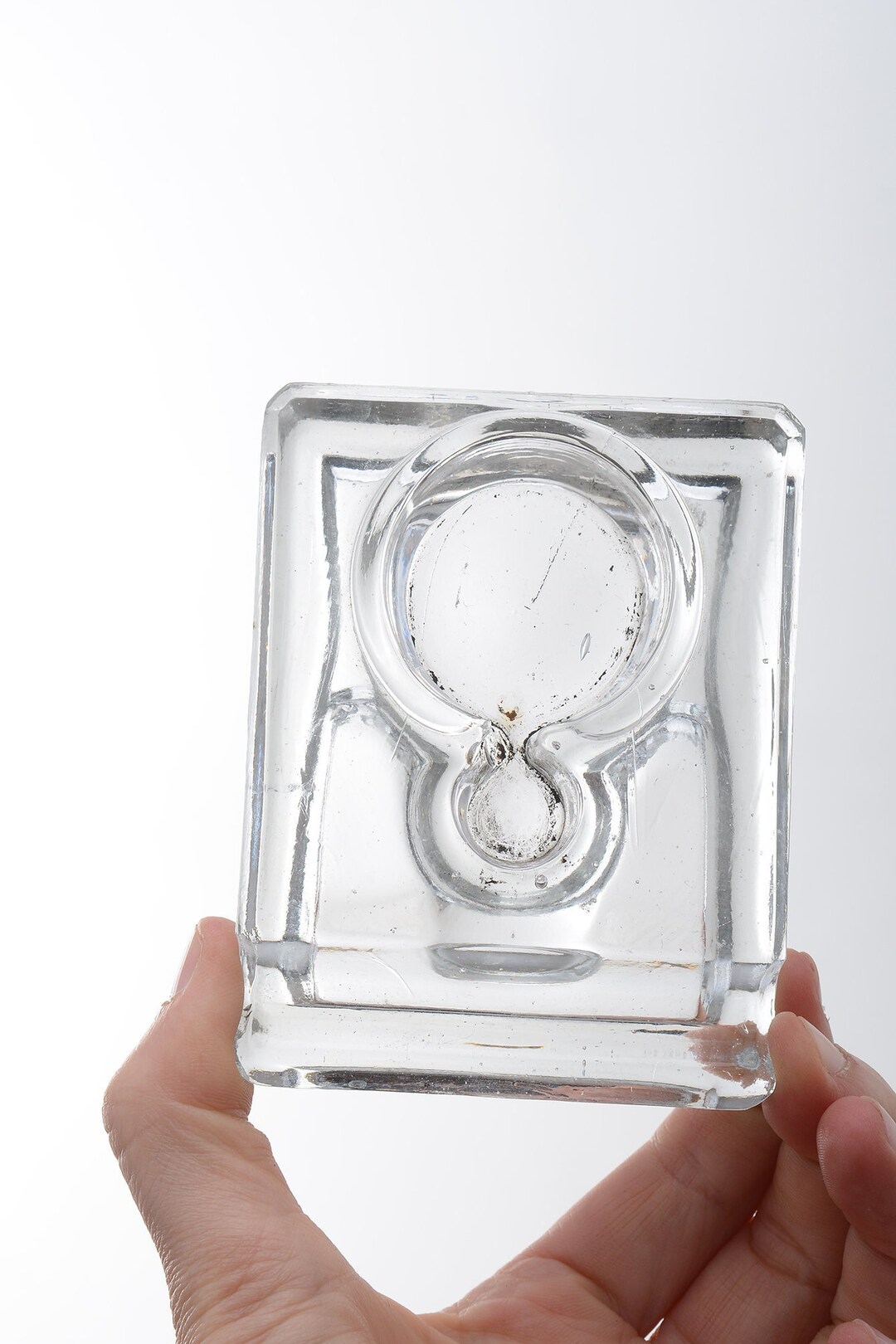 Vintage Glass Ink Holder, Office Desk Accessories - Etsy