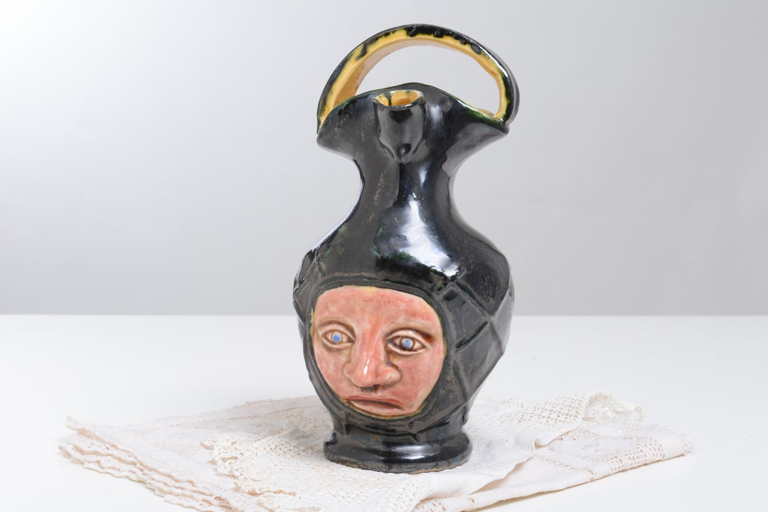 Antique Grotesque Ceramic Head Pitcher - Etsy