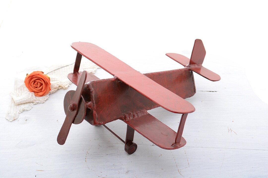 Vintage Iron Aeroplane Toy - Etsy