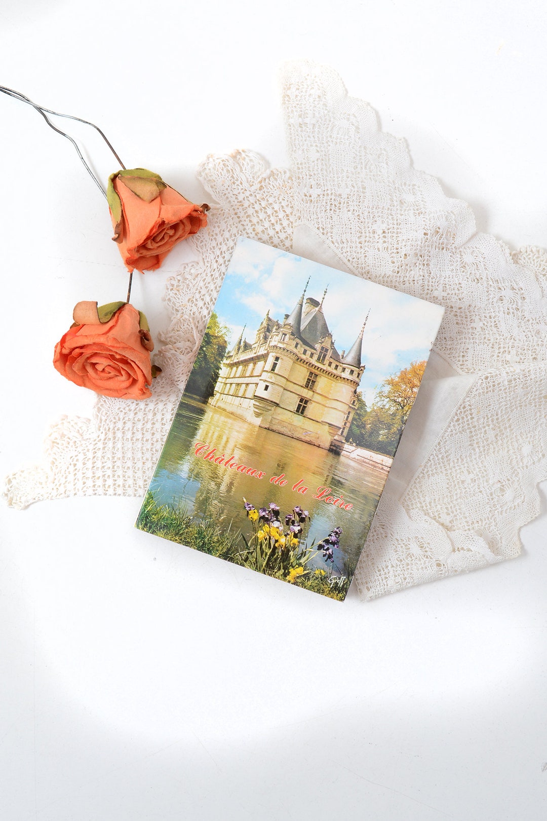 Souvenir Vintage Postcard Accordion From France, Chateaux De La Loire ...