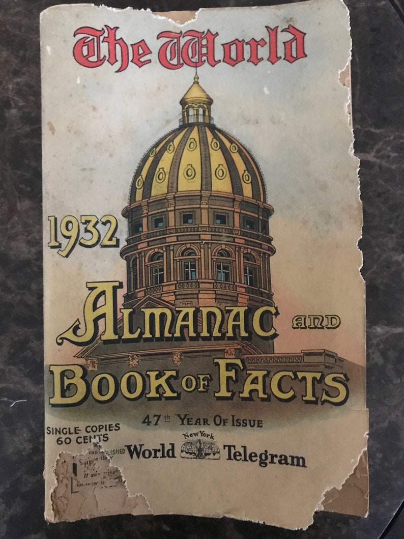 The World 1932 Almanac and Book of Facts - Etsy
