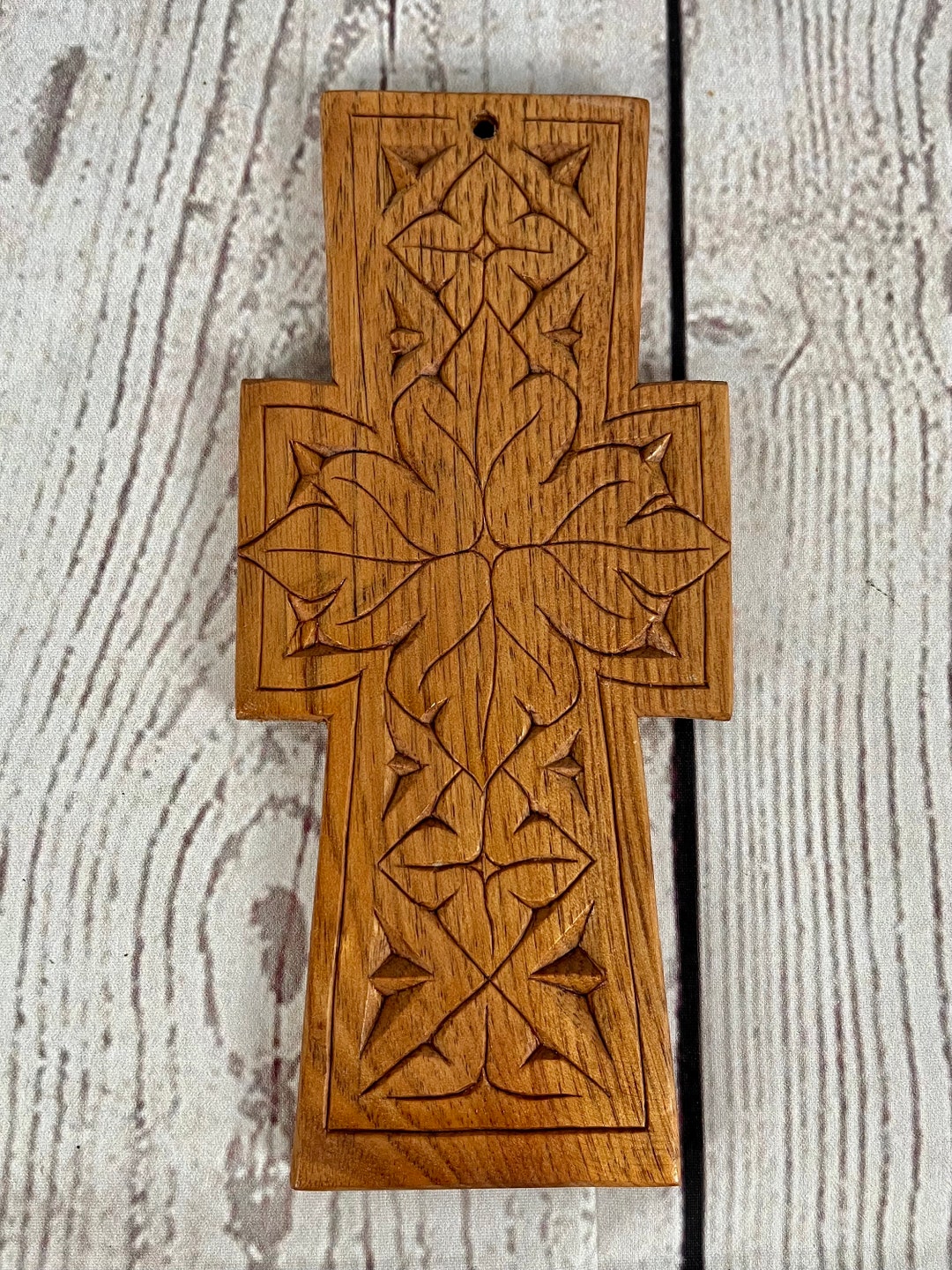 Hand Carved Wood Celtic Style Cross Wall Hanging - Etsy