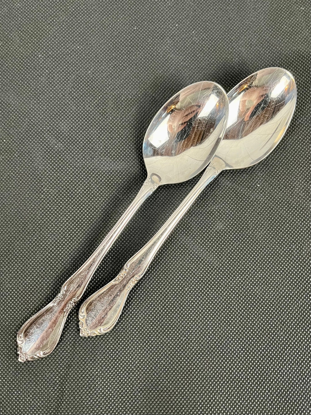 2pc Vtg Oneidacraft Deluxe Chateau Dinner Soup Spoons Stainless ...