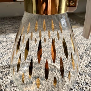 VTG Corning Glass Coffee Carafe Coffee Pot Pitcher Gold Diamond MCM 50s ...