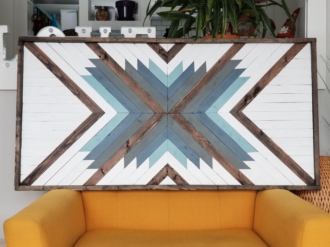 Blue Ombre Wood Wall Art Panel - Etsy