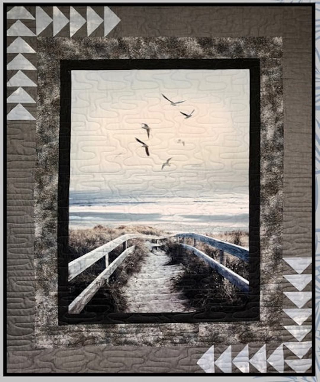 Beach Walk Quilt KIT Featuring Atlantic Panel and Beach Walk Pattern by ...