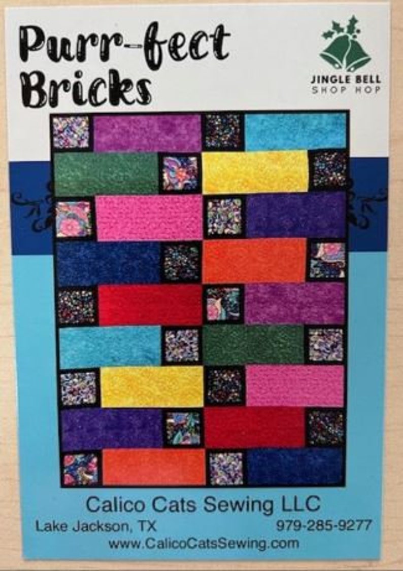 Purr-fect Bricks - Quilt Pattern, Finished Quilt Approx. 54" X 72", by ...