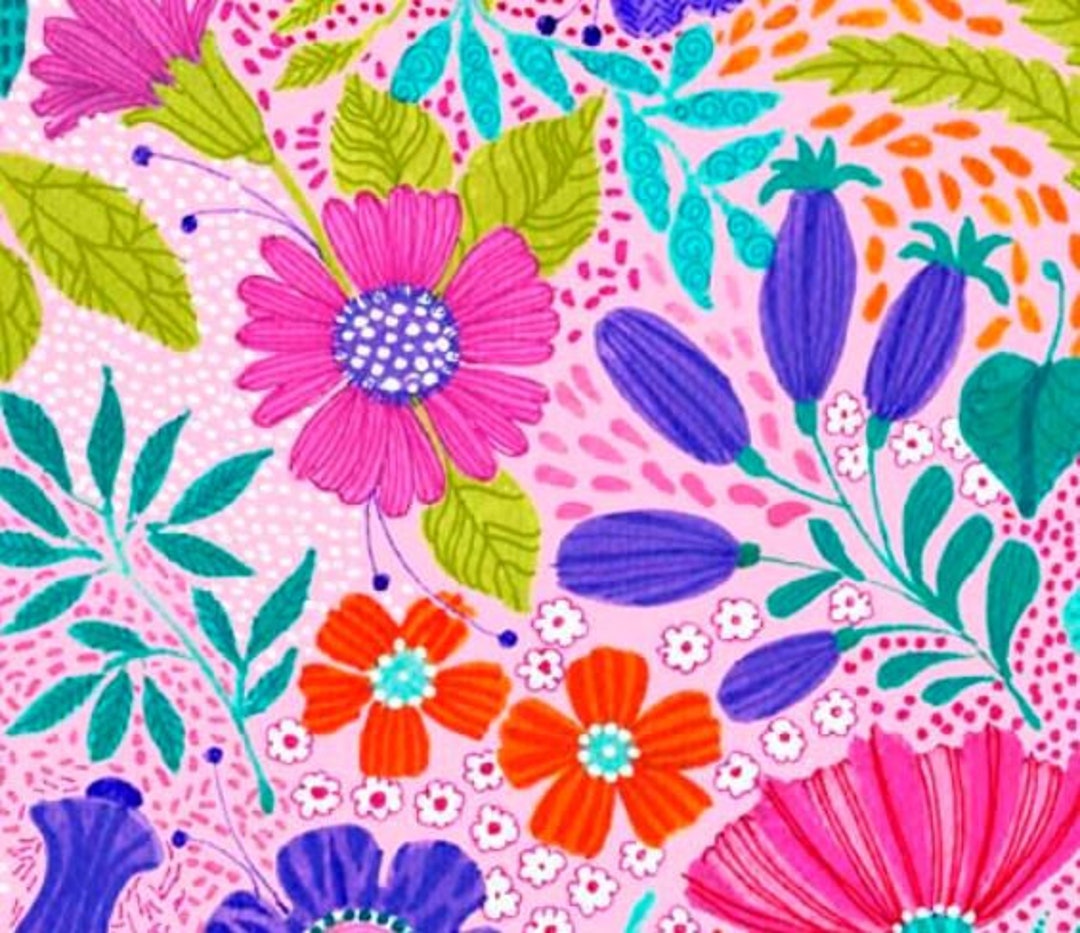 1649-29775-P, Floral Splash - Packed Floral Pink, 44"/45" Wide, Sold by ...