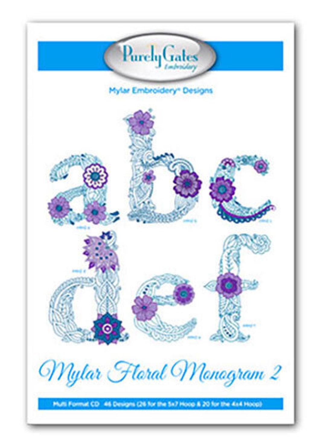 Purely Gates: Mylar Floral Monogram 2 Embroidery CD - Etsy