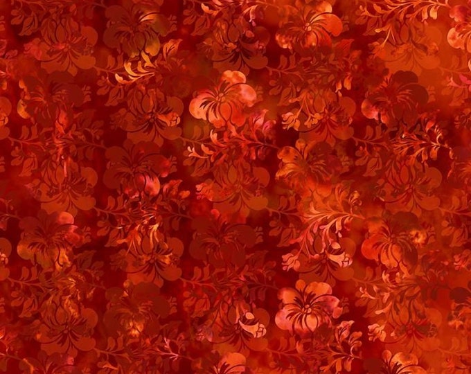 3JYQ-1, Prism - Orange Hibiscus Shadow Tonal, 44"/45" Wide, Sold by the ...