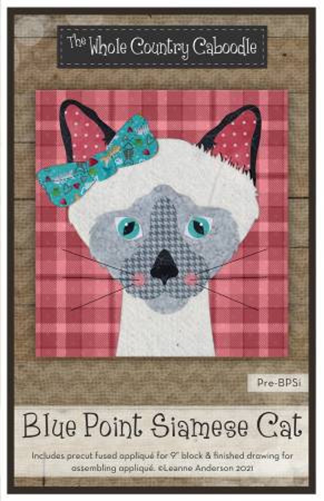 Blue Point Siamese Cat Precut Applique Pattern - Etsy