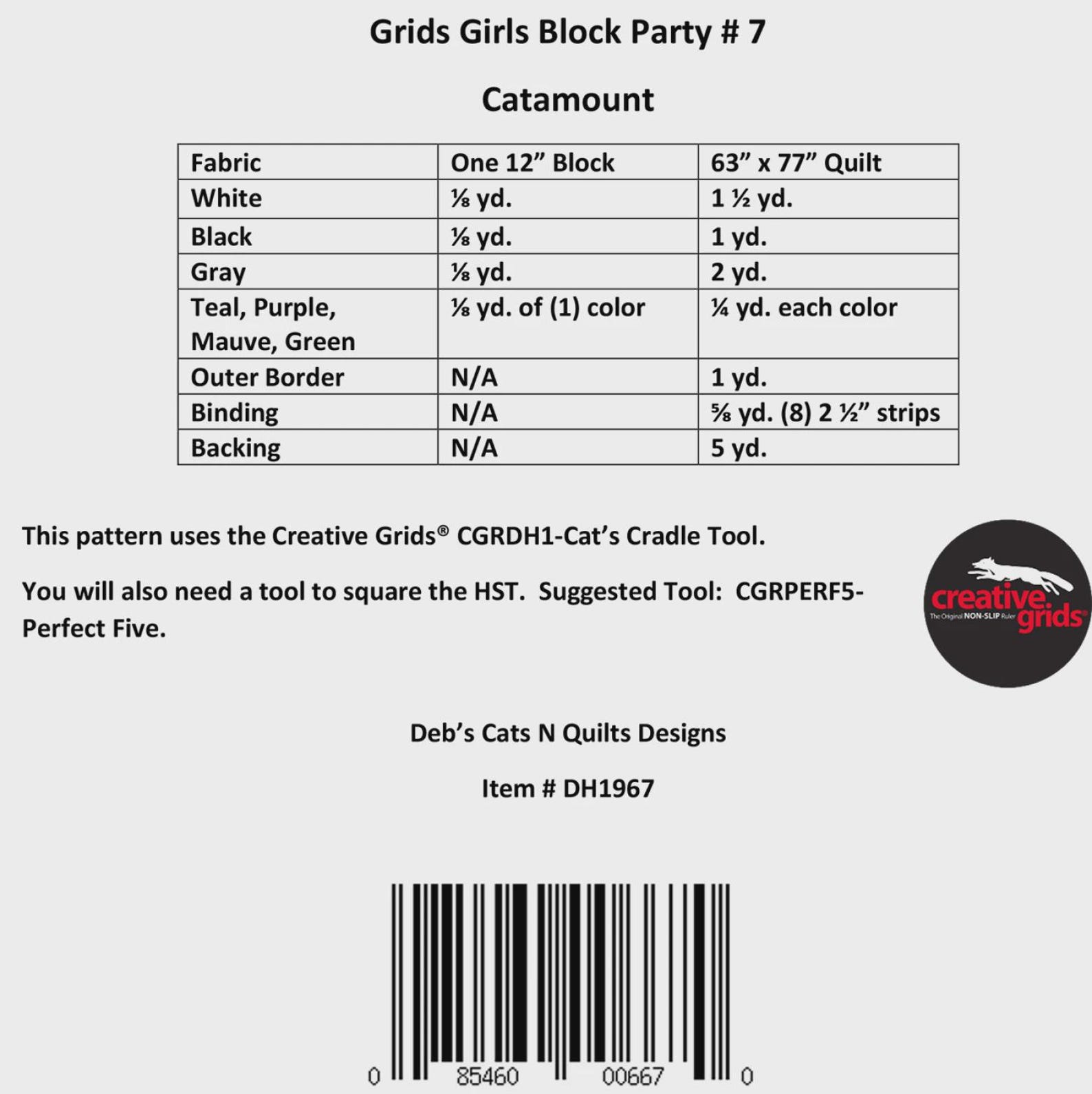 Grids Girls Block Party #7 Catamount Pattern, Uses the Cat's Cradle ...