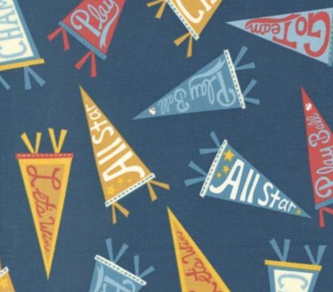 20853-19, All-star - Blue (collegiate Pennants), 44"/45" Wide, Sold by ...