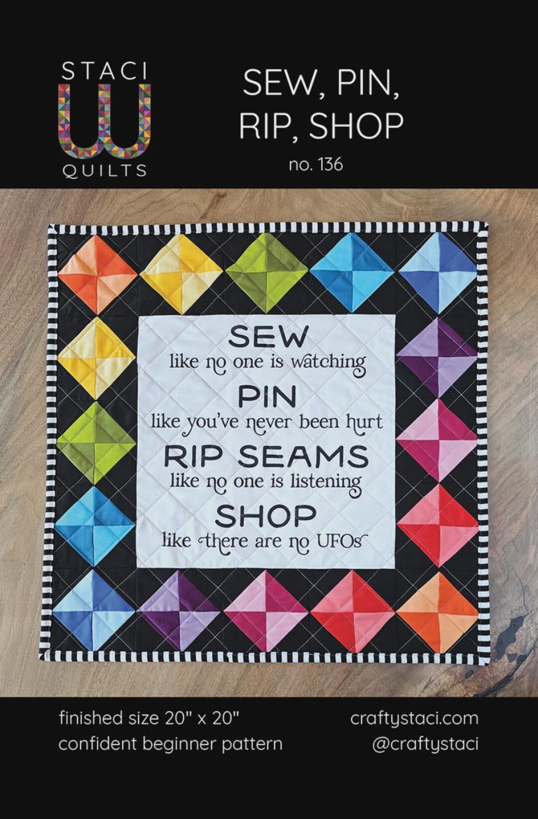 SWQ136, Sew, Pin, Rip, Shop Quilt Pattern & Panel - Etsy