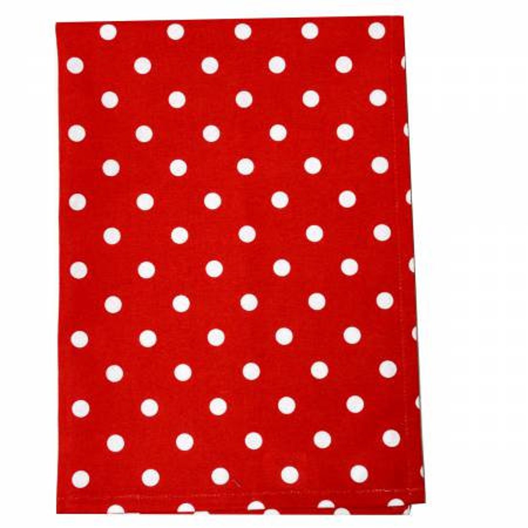 K363-BRED, Dunroven Tea Towel Polka Dot Bright RED - Etsy