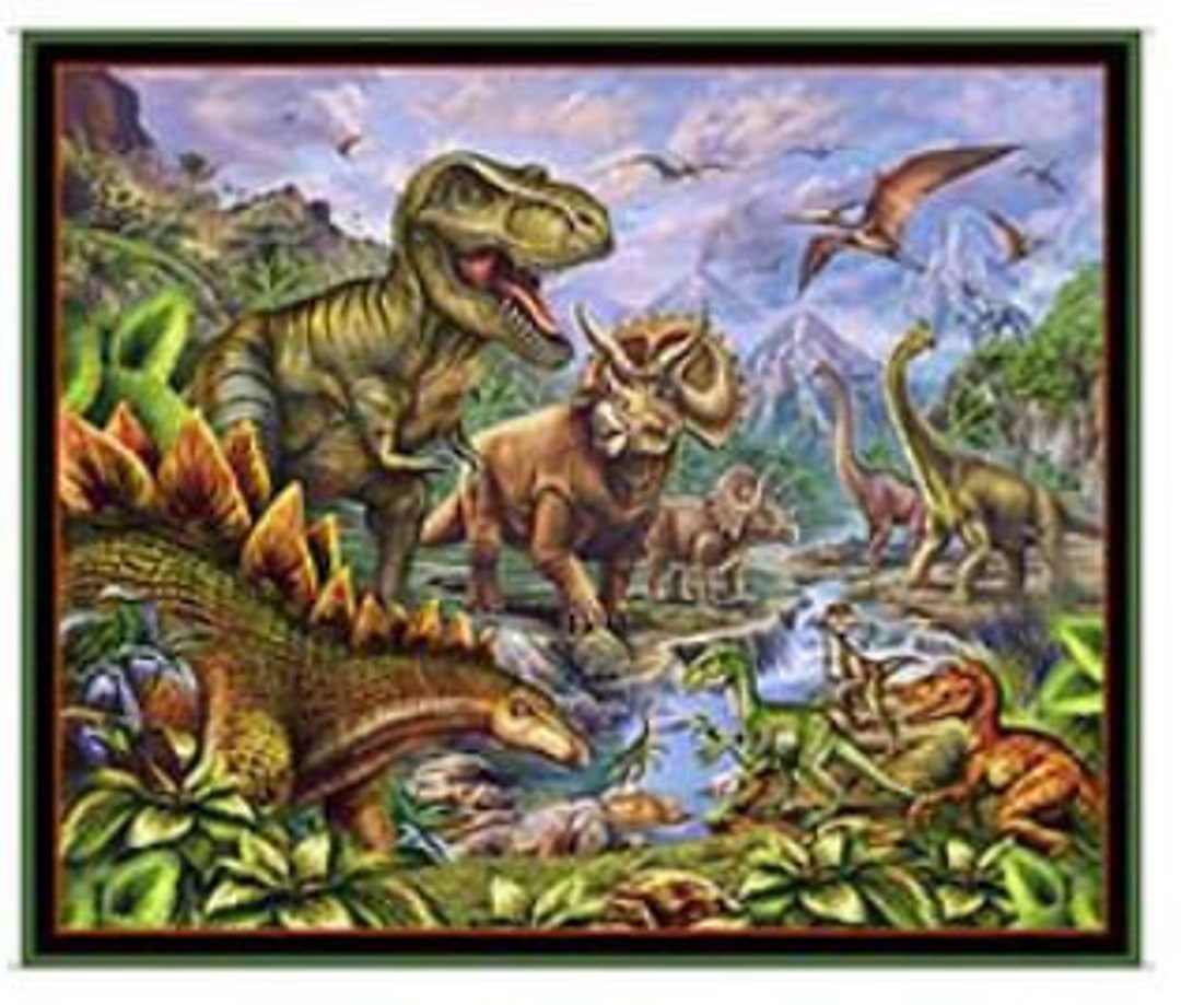 1649-29767-X, Jurassic Journey - Dinosaur Panel, Sold by the per Panel ...