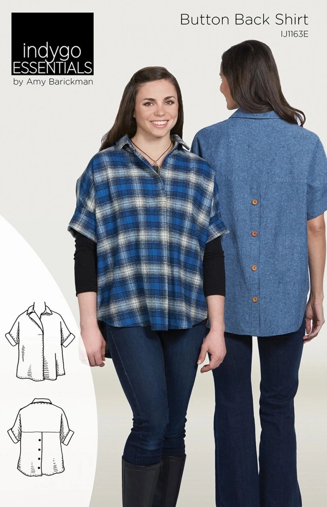 IJ1163E, Button Back Shirt Pattern - Etsy