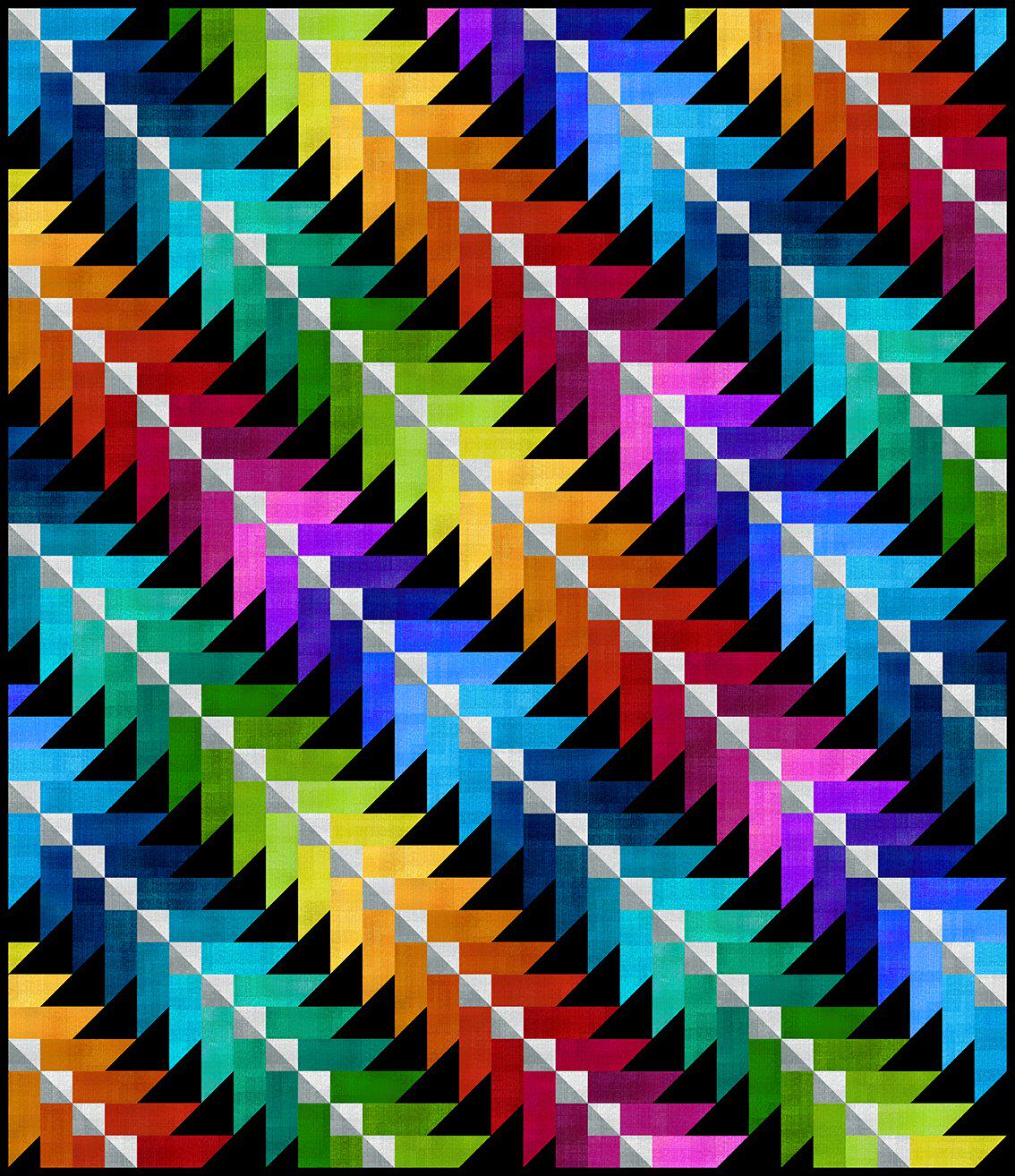 Cascading Colors Quilt Throw/twin KIT From in the Beginning Fabrics - Etsy