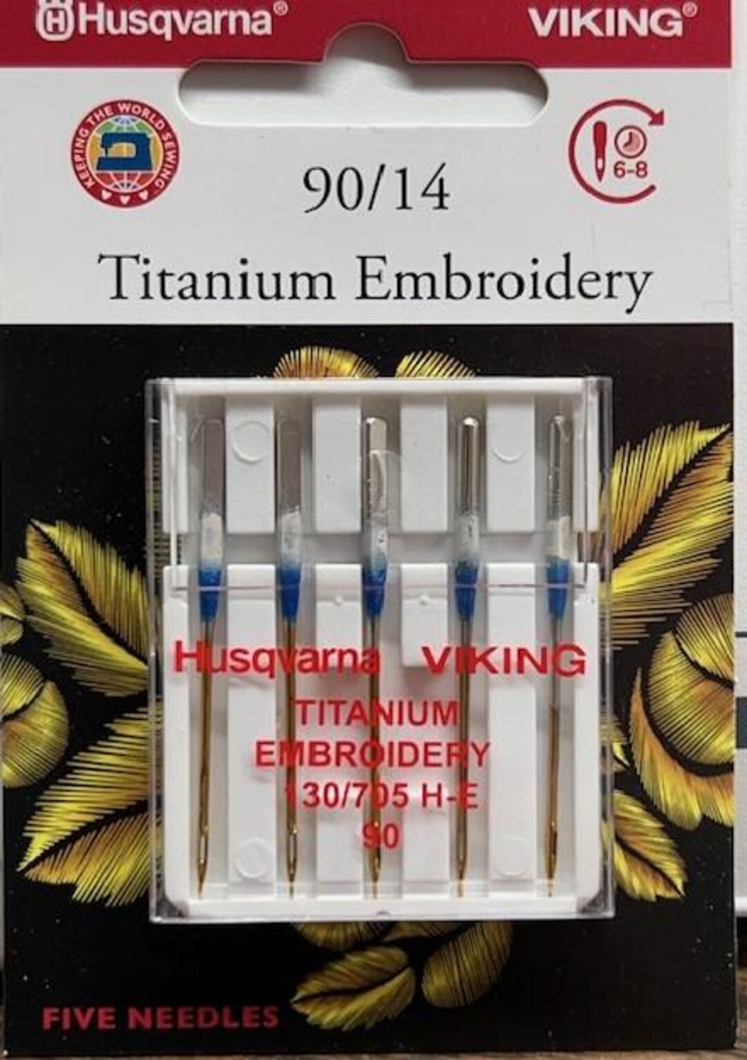 920666096 H-V Embroidery Titanium 90/14 Needles, Pack of 5 - Etsy