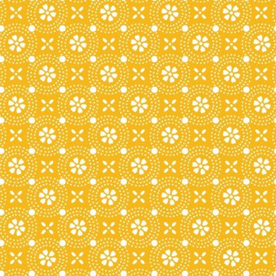 MAS8241-S, Dotted Circles - Yellow, 44"/45" Wide, Sold by the 1/2 Yard ...