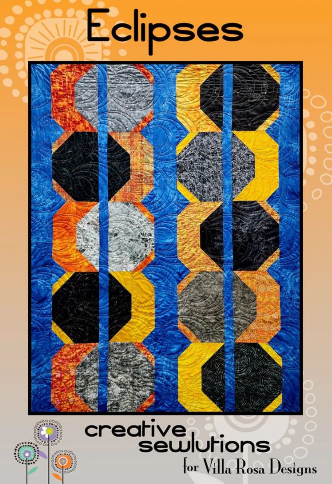 Eclipses - Quilt Pattern, Finished Size Approx. 59" X 75", From Villa ...